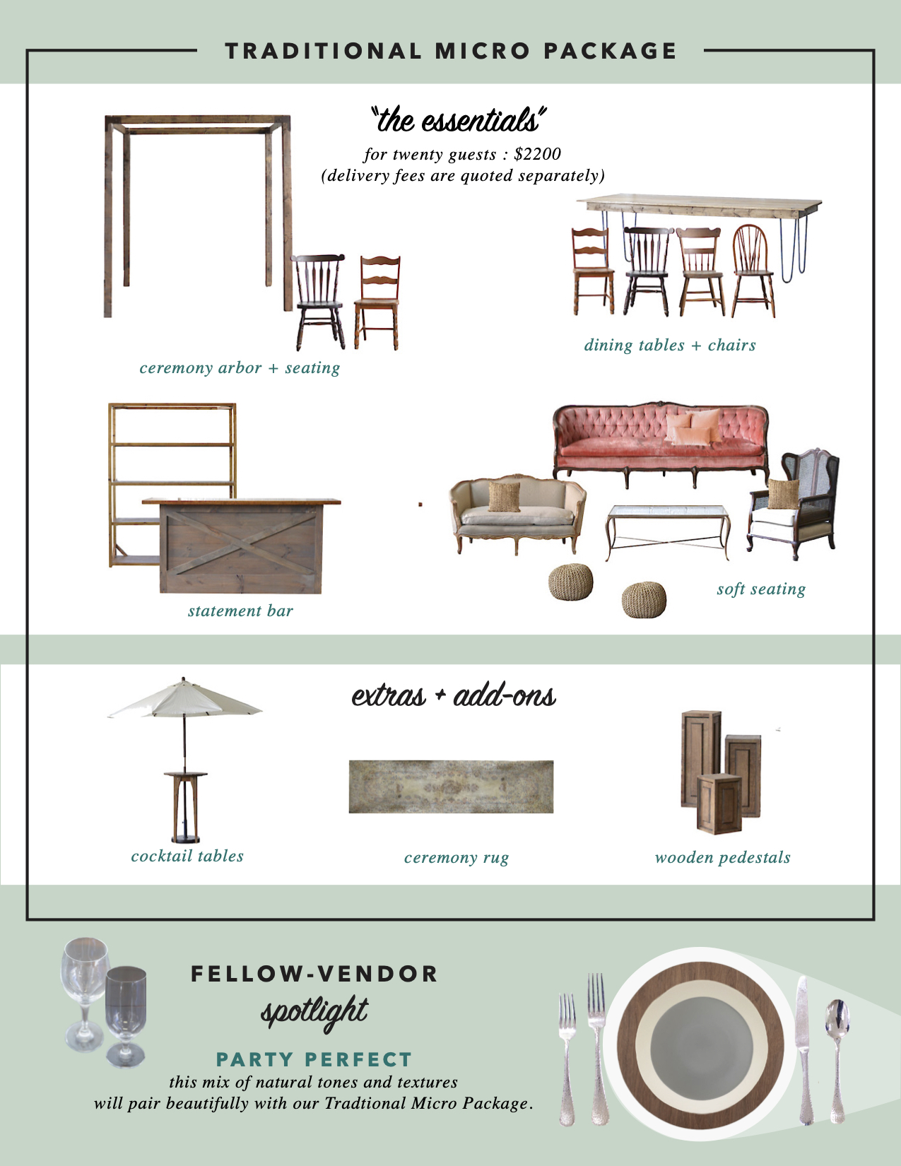 Micro Packages3 - Paisley & Jade - Vintage & Specialty Rentals in ...